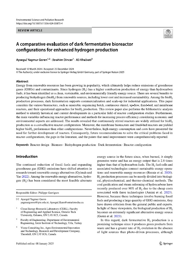A comparative evaluation of dark fermentative bioreactor configurations ...
